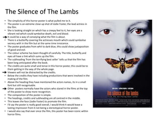 Analysis of horror movie posters | PPTX