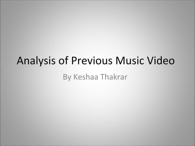 Analysis of music video | PPT
