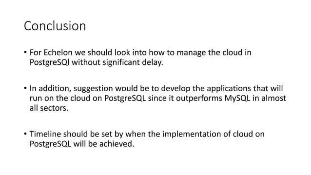 Analysis Of Mysql And Postgresql Ppt