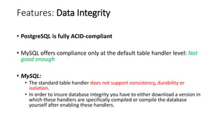 Analysis of mysql and postgresql | PPT