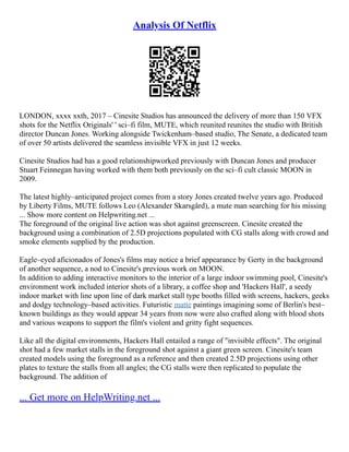 Analysis Of Netflix | PDF | Cloud Computing | Internet