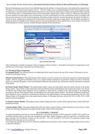 Analysis of network traffic by using packet sniffing tool wireshark | PDF