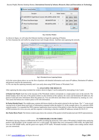 Analysis of network traffic by using packet sniffing tool wireshark | PDF