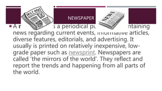 Analysis of newspaper | PPTX