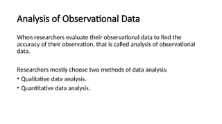 Analysis of Observational Data.pptxxxxxx | PPT