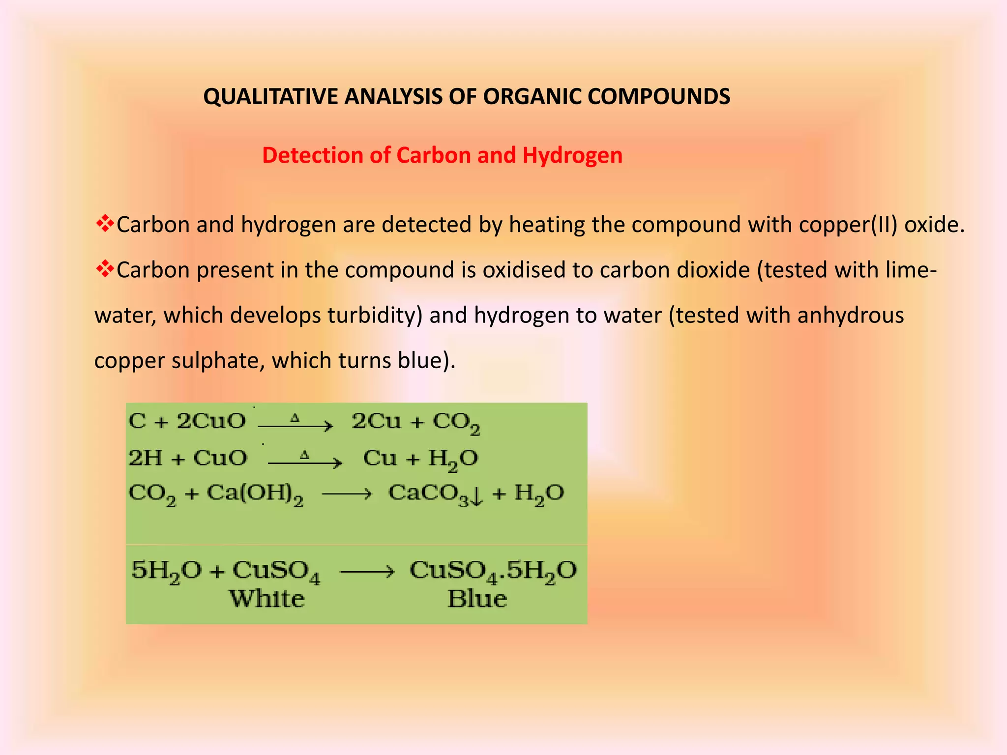 Analysis Of Organic Compounds pptx
