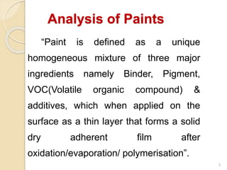 Analysis of paint | PPTX