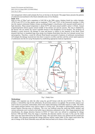 Analysis of patterns of encroachment on flood vulnerable areas by settlements around river ...