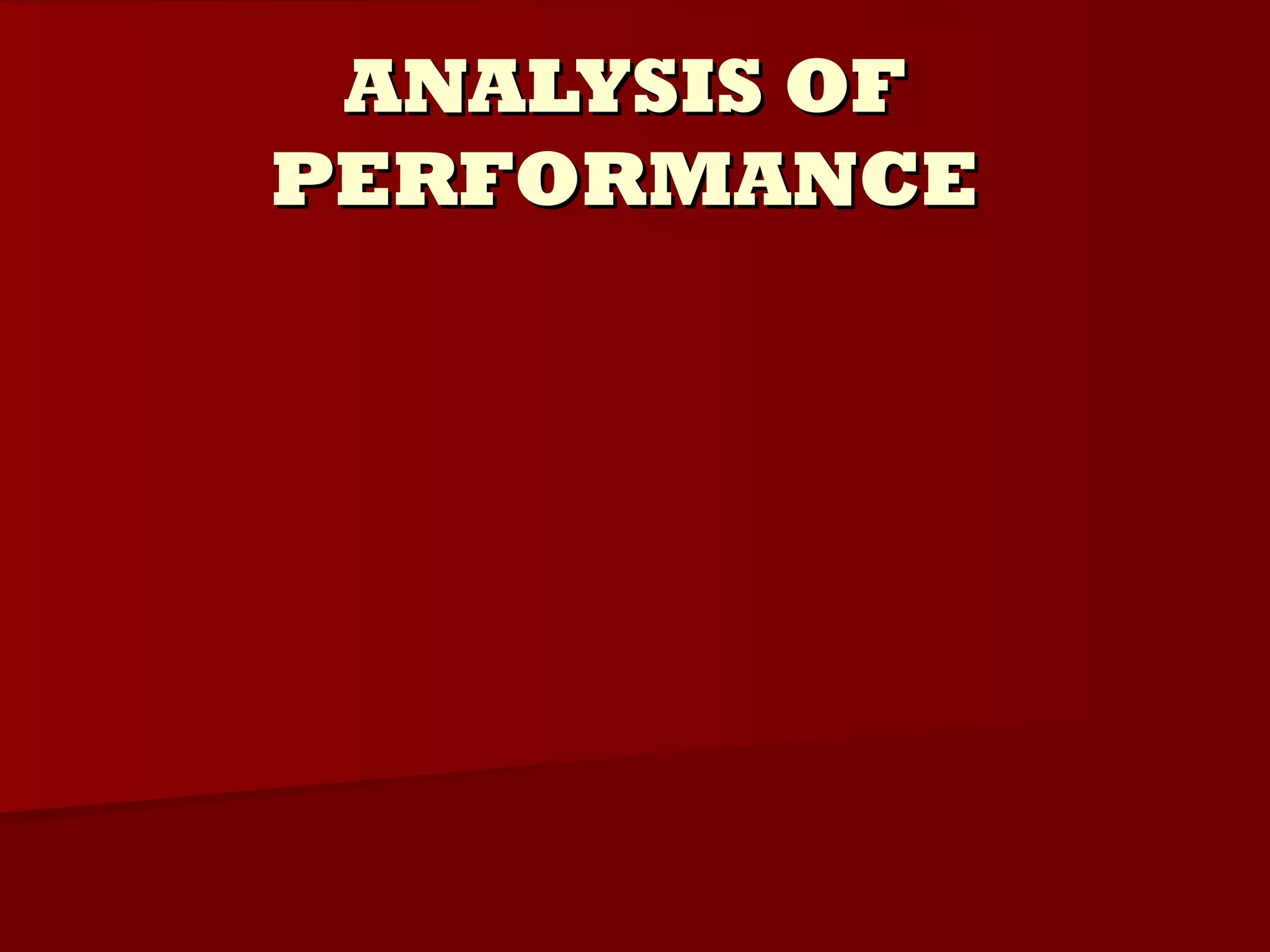 Analysis of performance | PPT