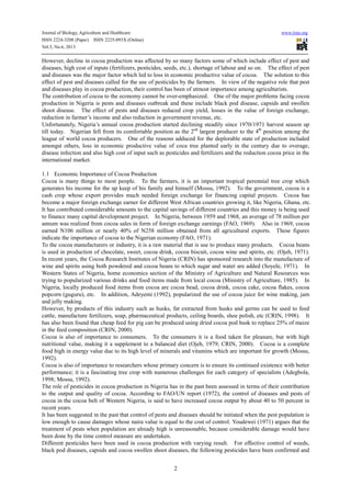 Analysis of pesticide use in cocoa production in obafemi owode local ...