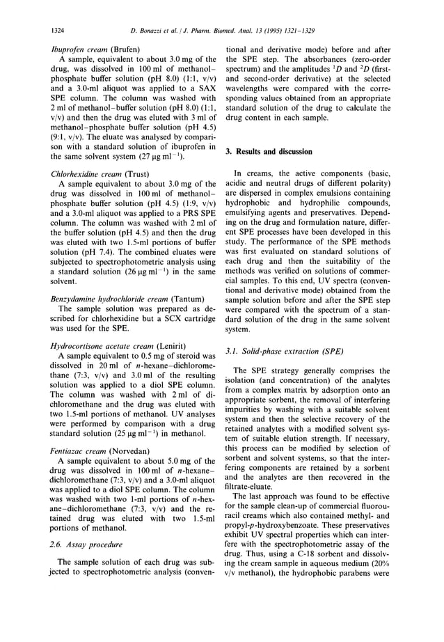 Analysis of pharmaceutical creams: a useful approach based on solid ...