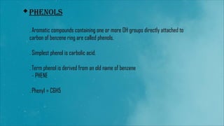 Analysis of phenols and qualitative tests for phenols | PDF