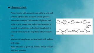 Analysis of phenols and qualitative tests for phenols | PDF