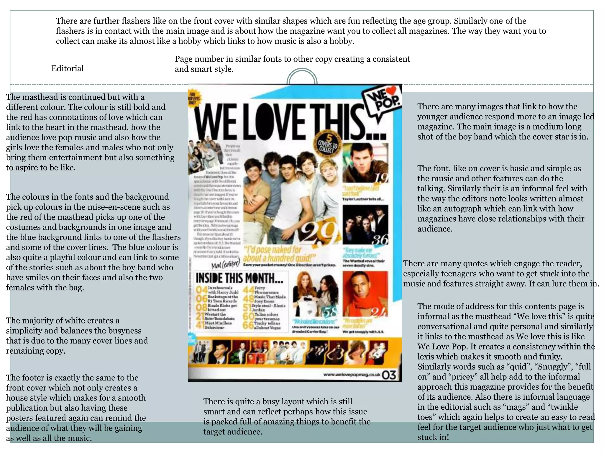 Analysis of pop magazine contents pages | PPTX