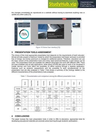 Analysis Of Presentation Tools For Developing Training Materials | PDF