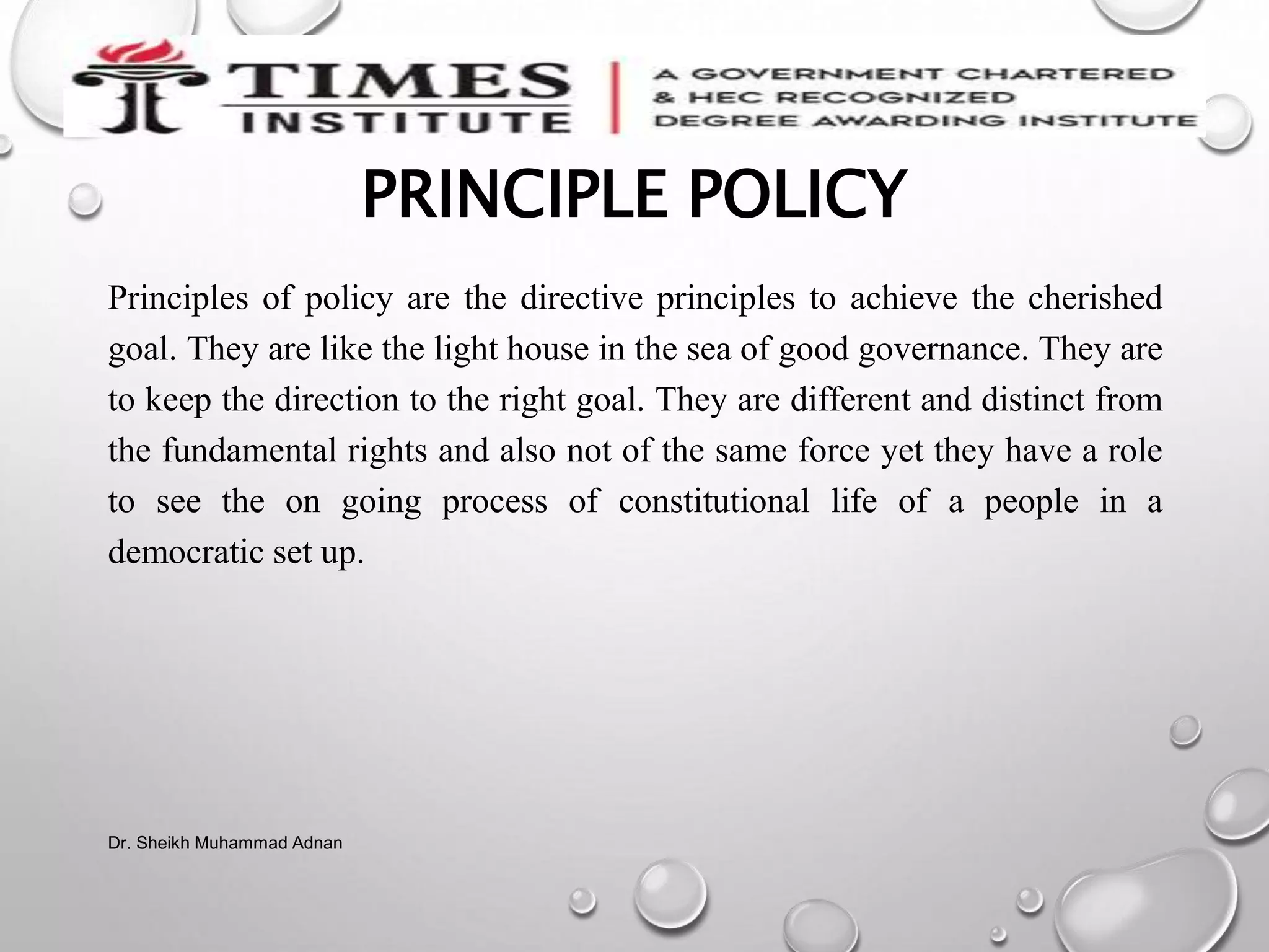 Analysis of principle policy under constitution of pakistan | PPT
