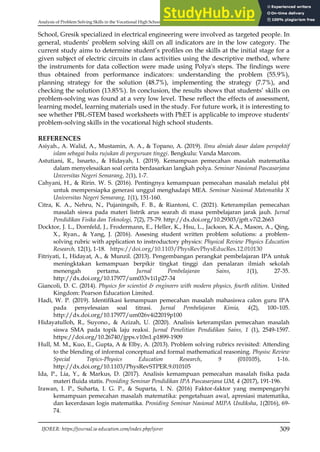 Analysis of Problem Solving Skills in the Vocational High School Using ...