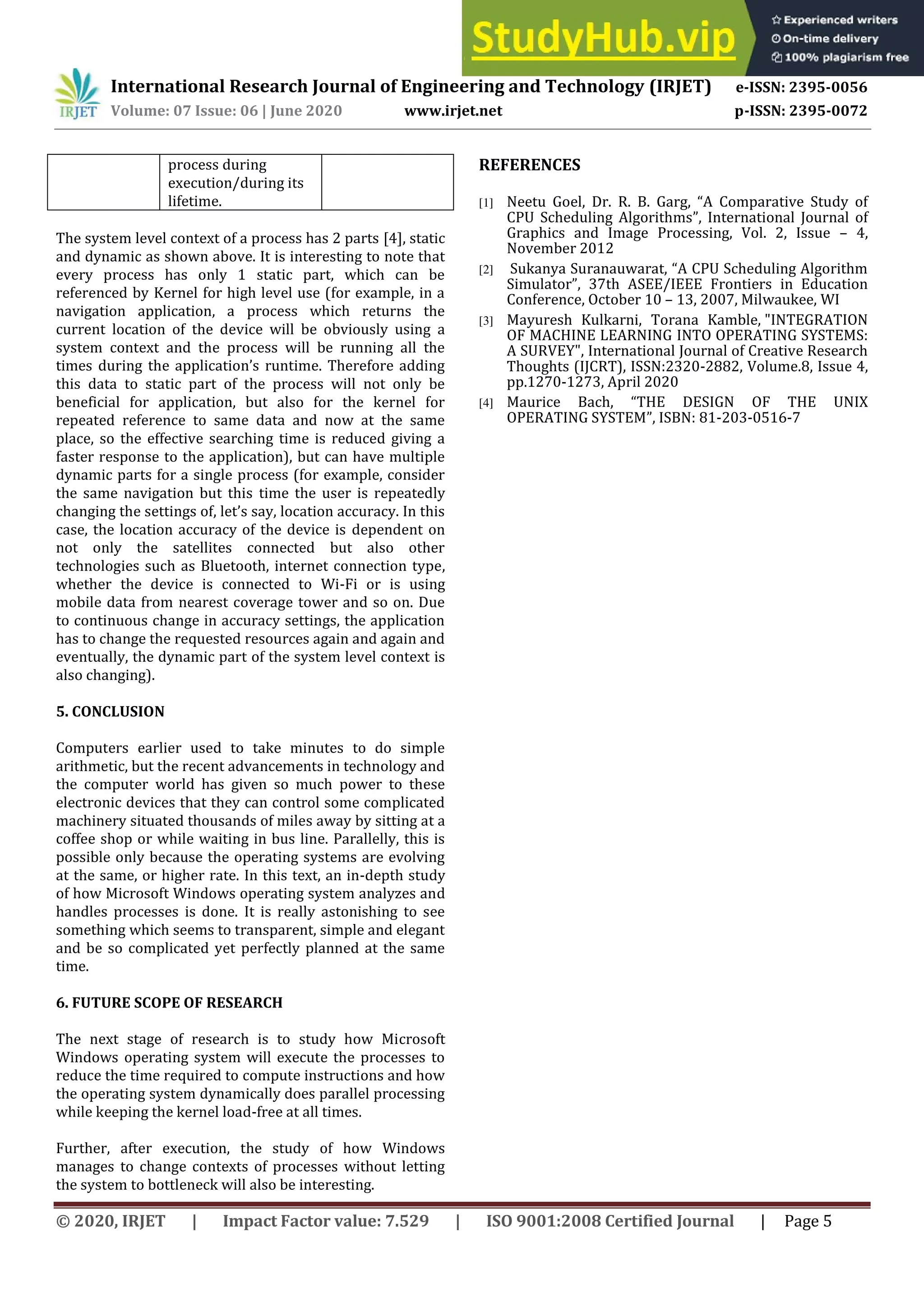 Analysis Of Process Structure In Windows Operating System | PDF