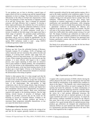 Analysis of producer gas carburetor for different air fuel ratios using ...