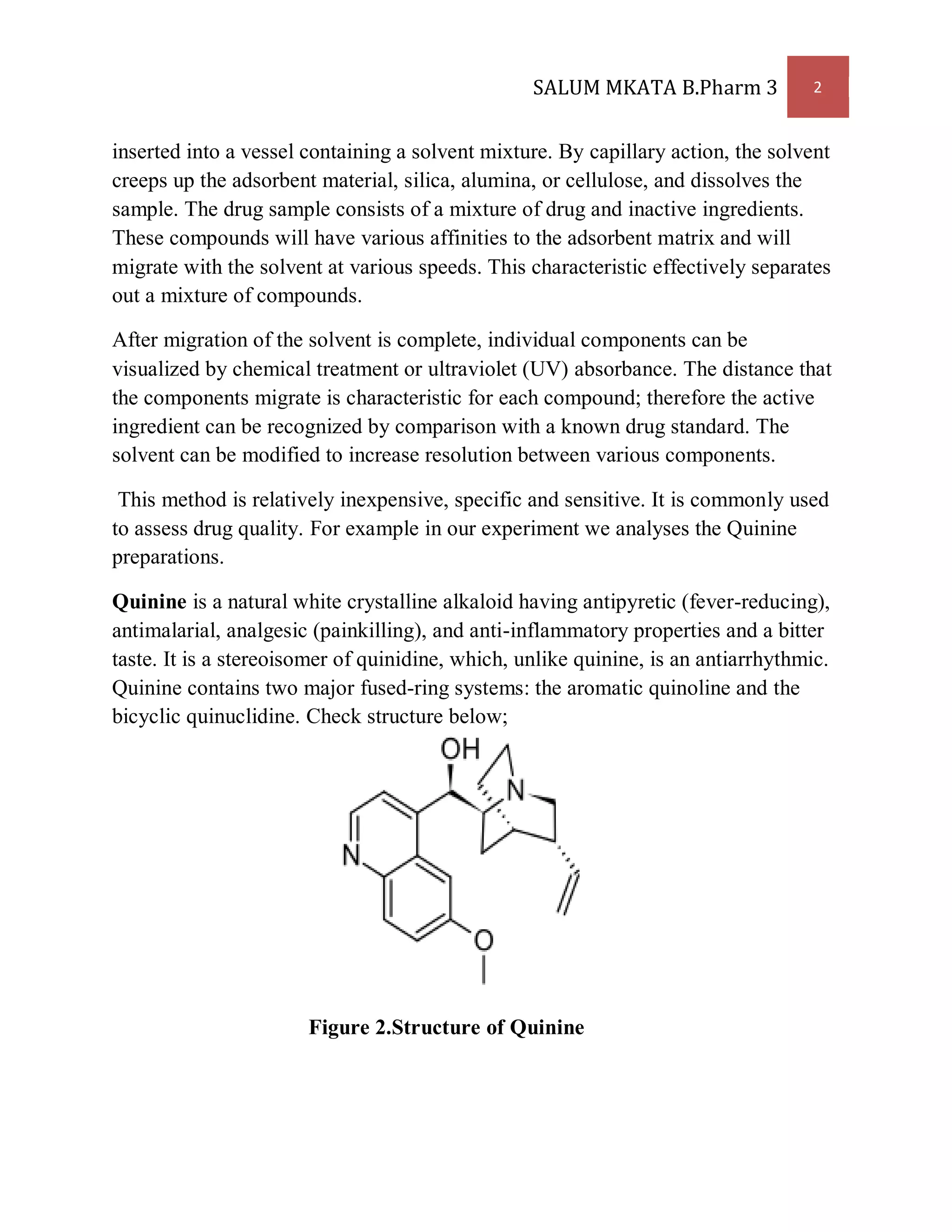 Analysis of quinine preparations by Minlab based TLC | PDF
