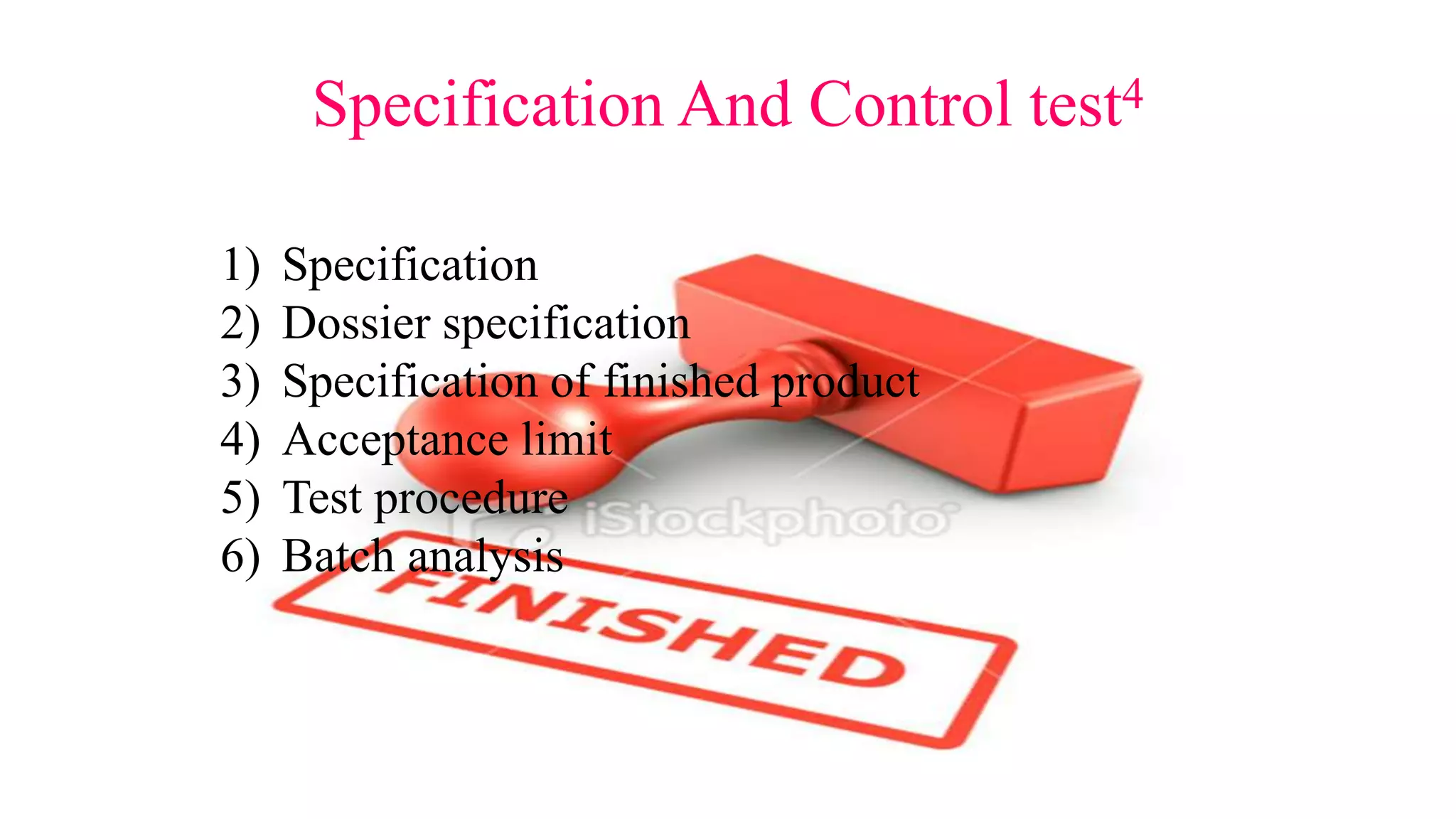 Analysis of raw material and finished product | PPTX