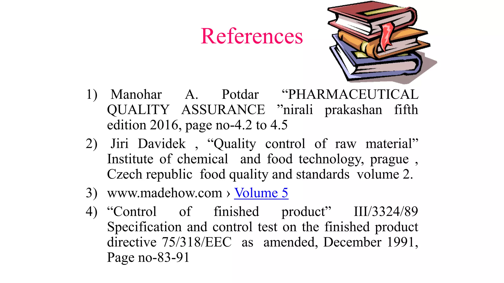 Analysis of raw material and finished product | PPTX