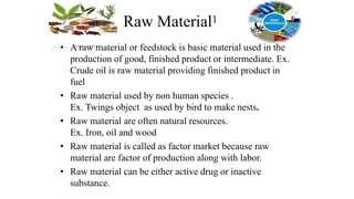 Analysis of raw material and finished product | PPTX
