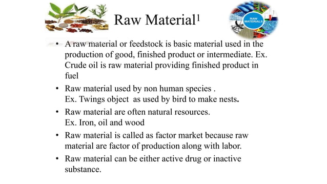 Analysis of raw material and finished product | PPTX | Commodities ...