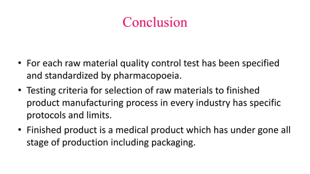Analysis of raw material and finished product | PPTX | Commodities ...