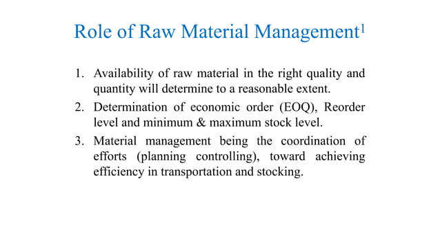 Analysis of raw material and finished product | PPTX | Commodities ...