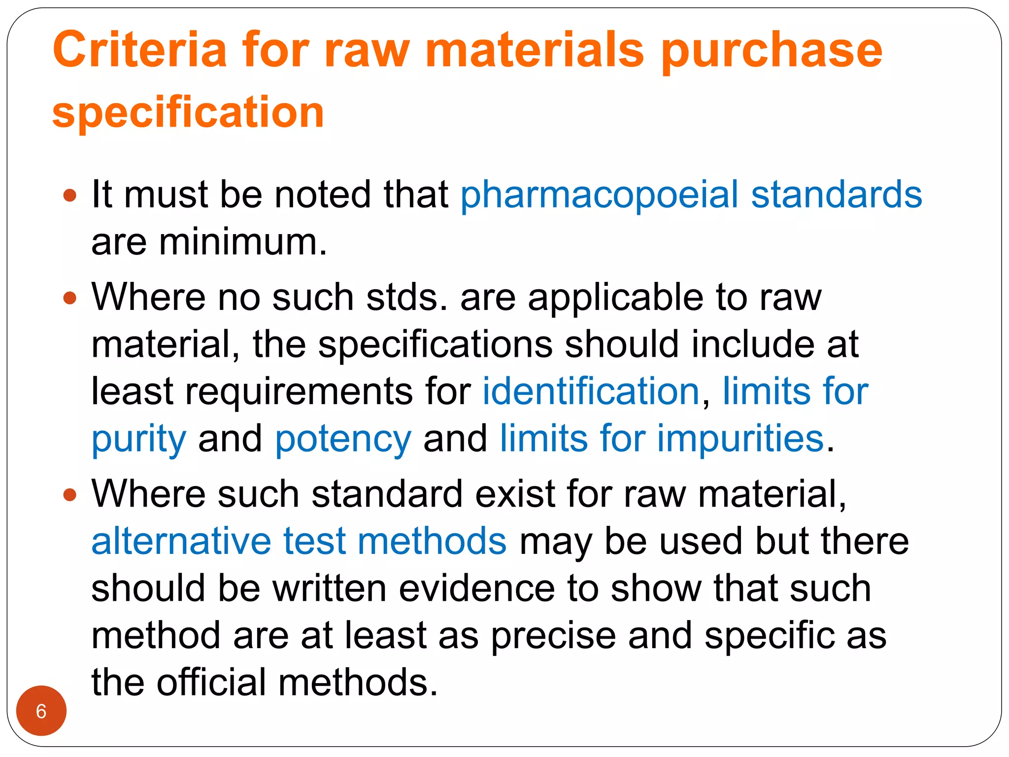 Analysis of Raw Materials | PPTX