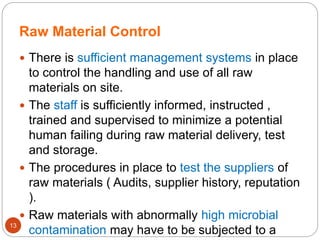 Analysis of Raw Materials | PPTX