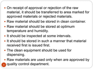 Analysis of Raw Materials | PPTX