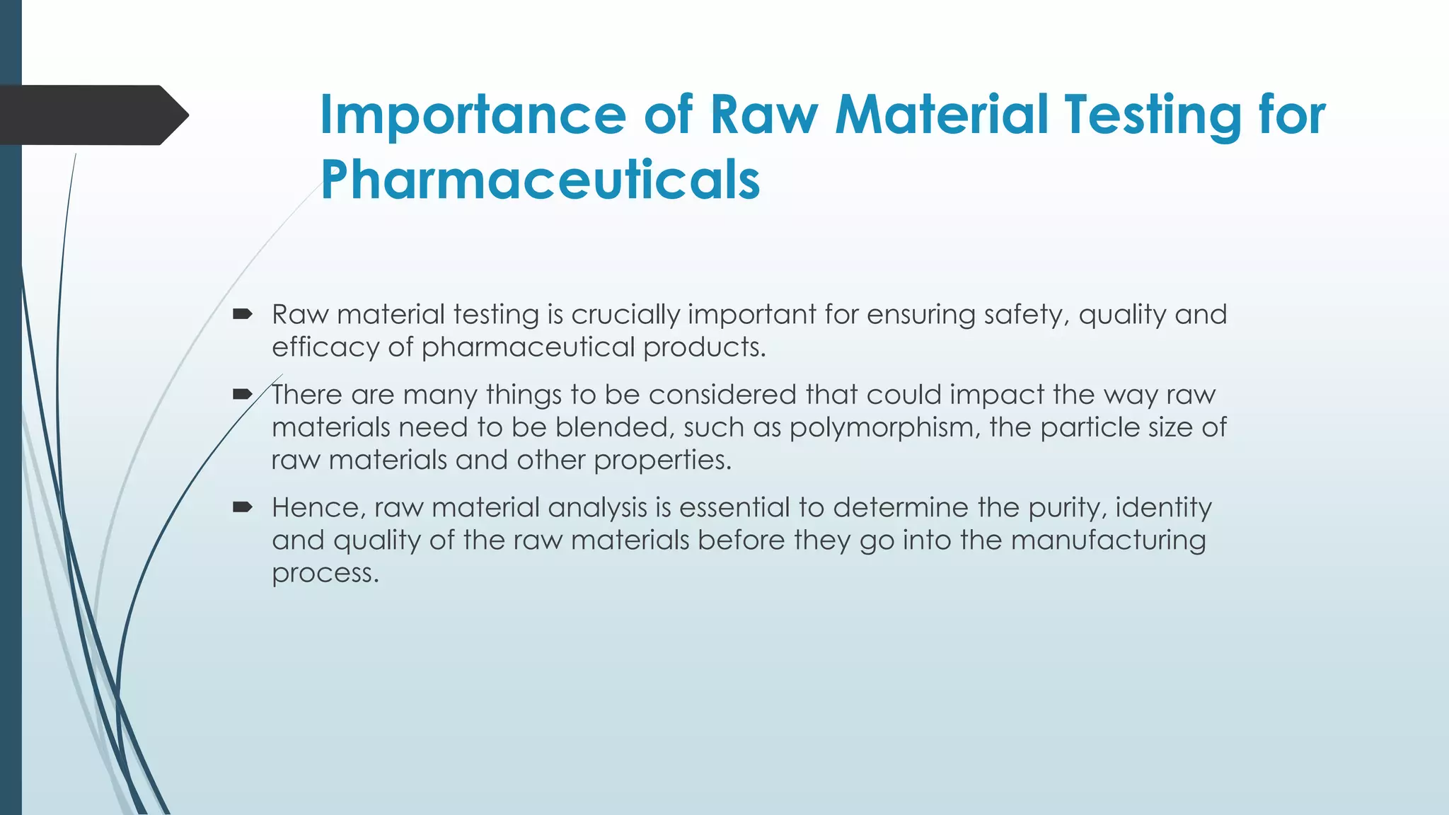 Analysis of raw materials | PDF