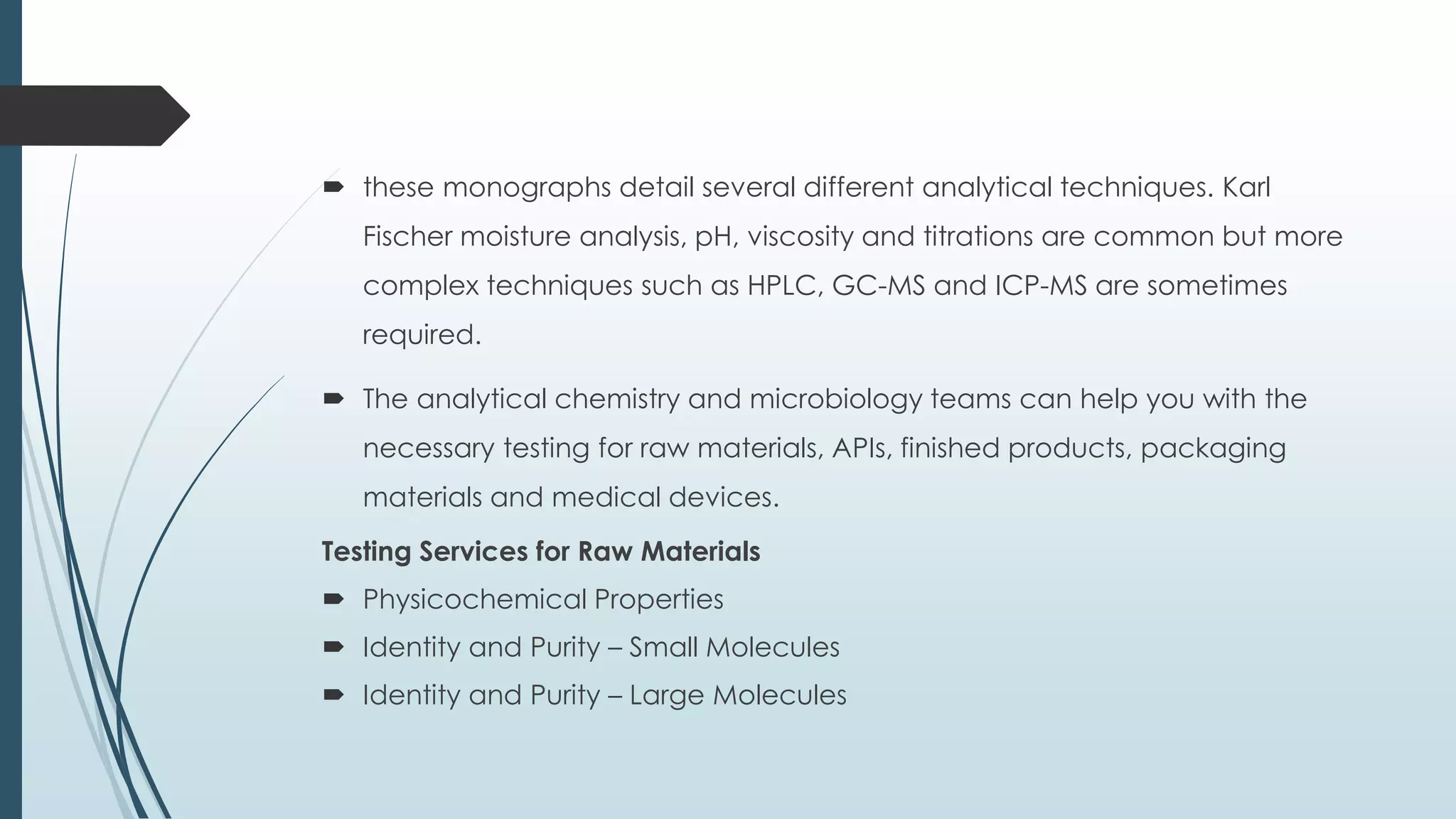 Analysis of raw materials | PDF
