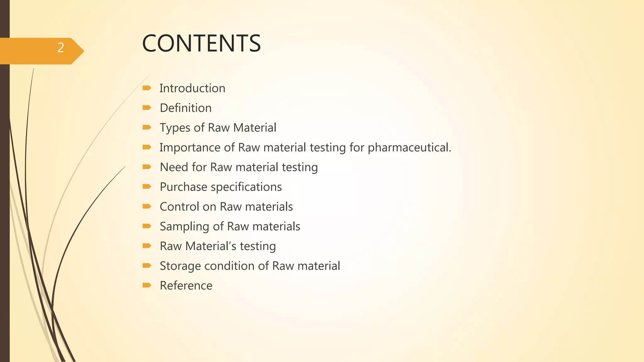 Analysis of raw materials | PPTX