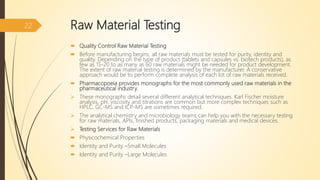 Analysis of raw materials | PPTX
