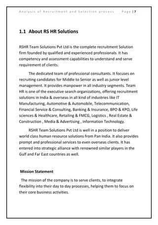 Analysis of recruitment and selection process | PDF