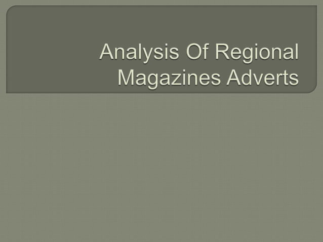 Analysis of regional magazines adverts | PPT