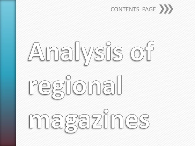Analysis of regional magazines contents | PPT