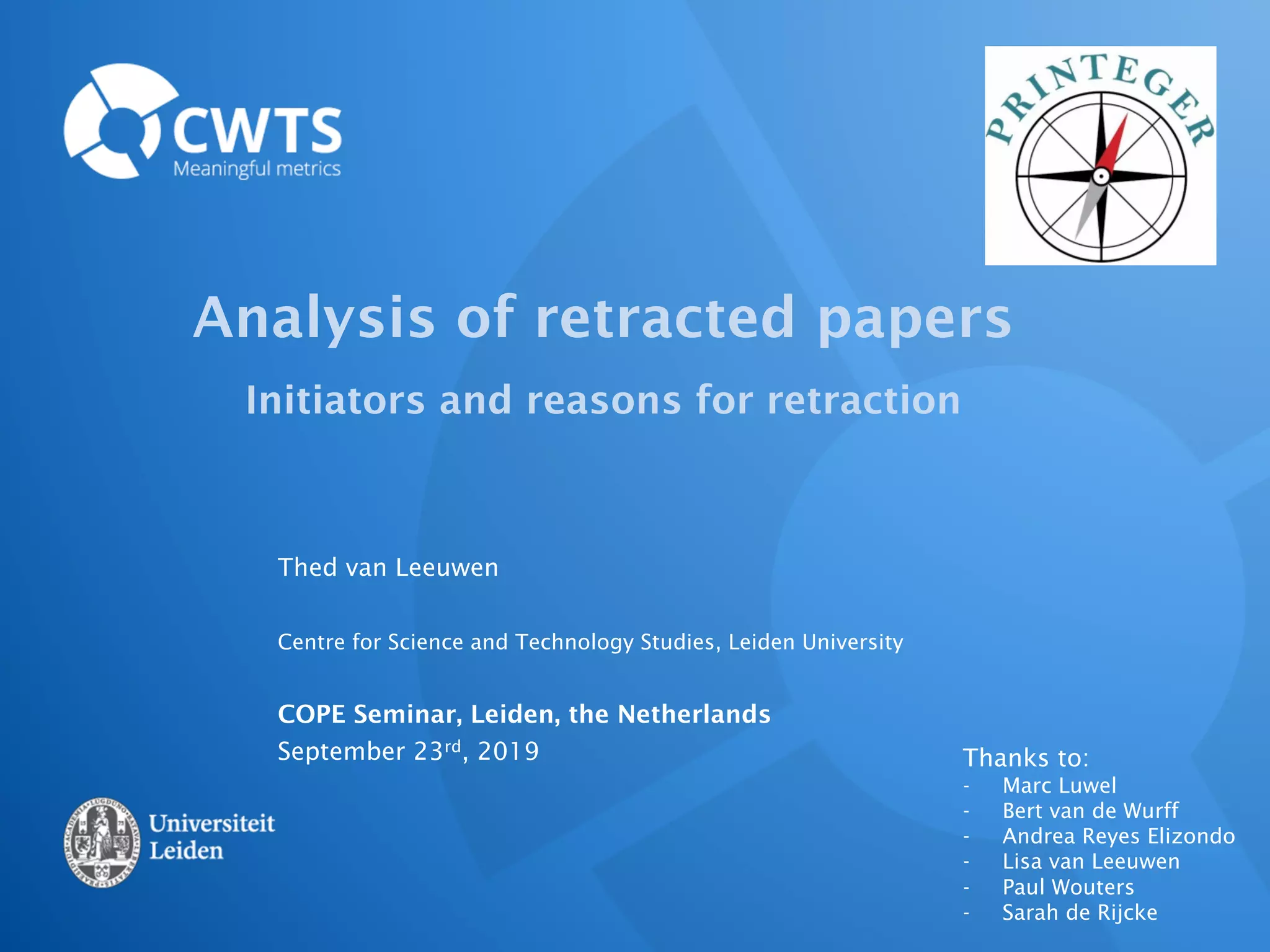 Analysis of retracted papers | PDF
