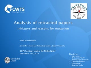 Analysis of retracted papers | PDF
