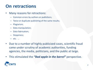Analysis of retracted papers | PDF