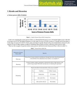 Analysis Of Science Process Skills In Senior High School Students | PDF