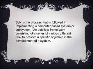 Analysis of sdlc | PPT