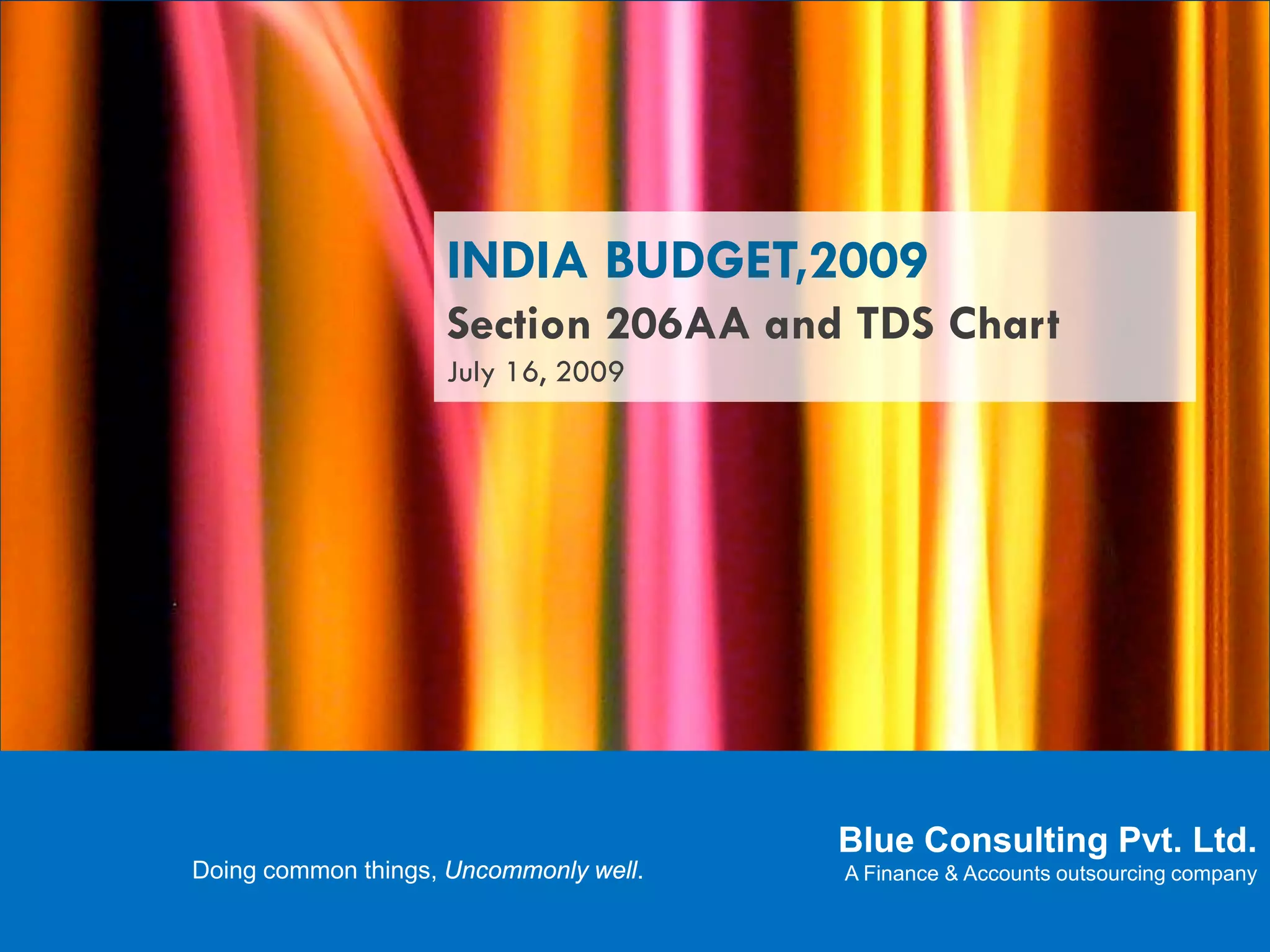 Analysis Of Section 206 AA & TDS Chart by Blue Consulting (16th July09 ...