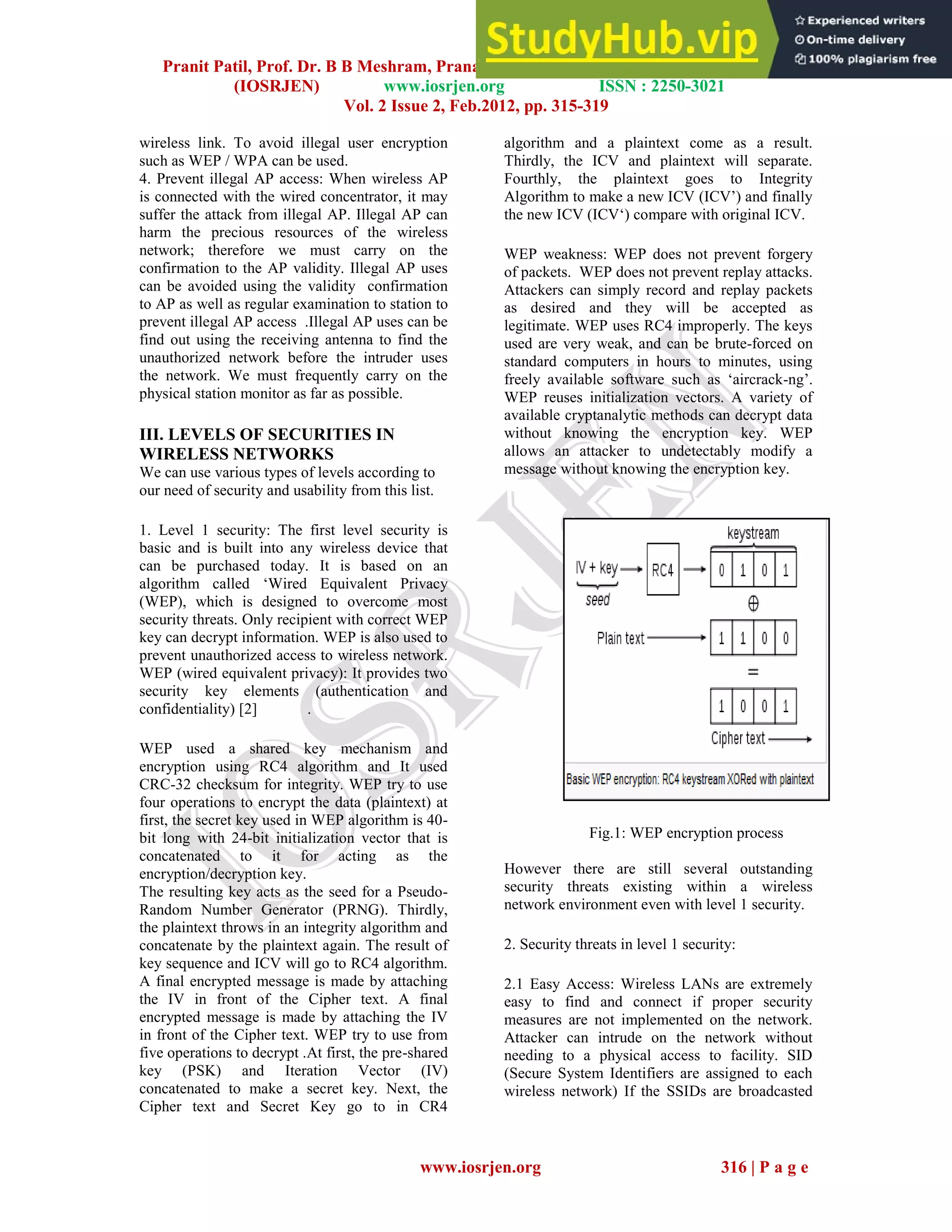 Analysis Of Security In Wireless Network | PDF