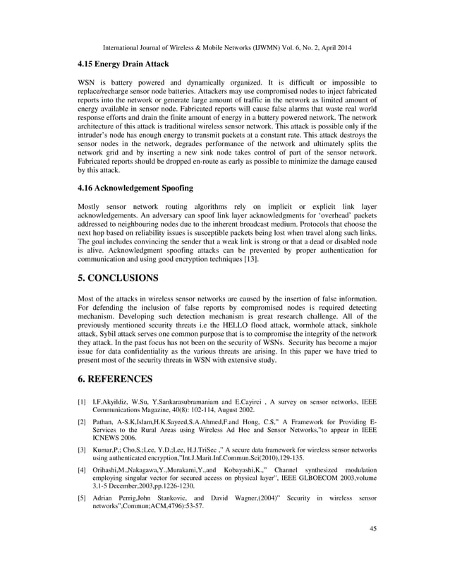 Analysis of security threats in wireless sensor network | PDF