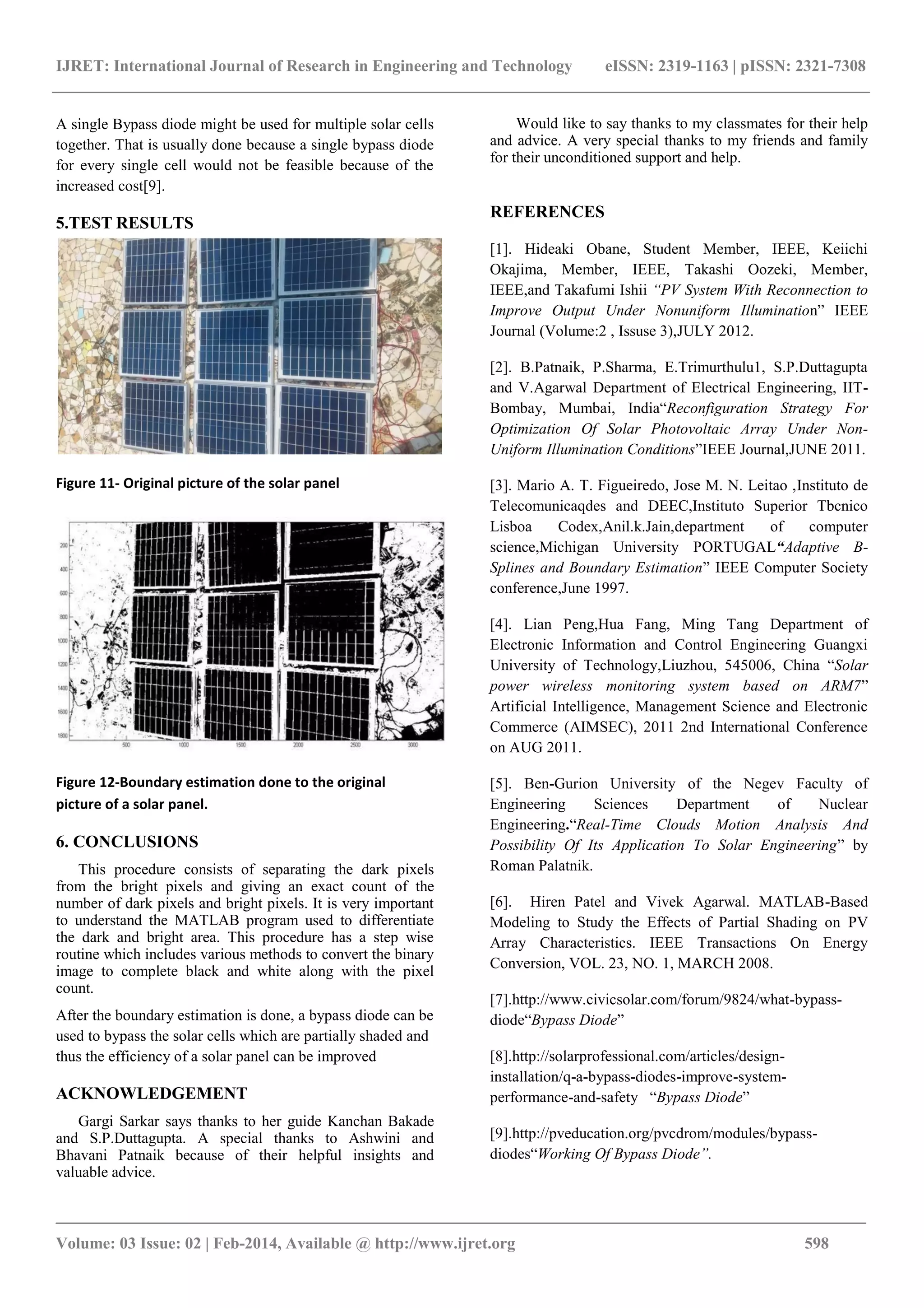 Analysis of shading pattern of solar panels | PDF