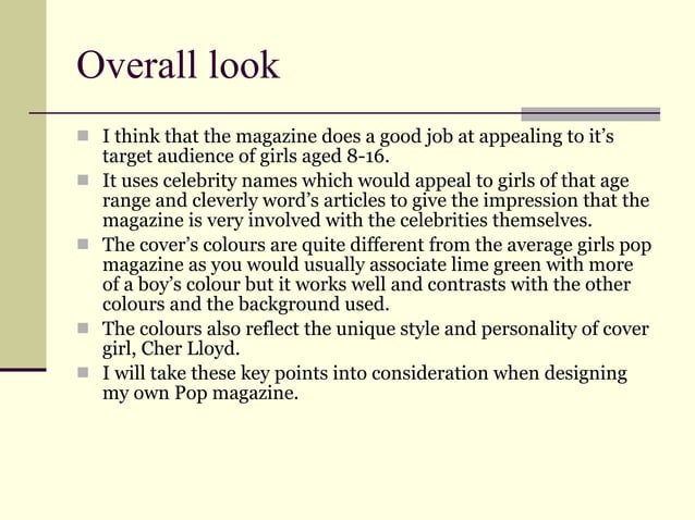 Analysis of similar style magazine cover | PPT | Adult Contemporary ...